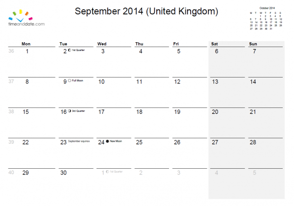 September 2014 Calendar and What’s On Guide | North Luffenham