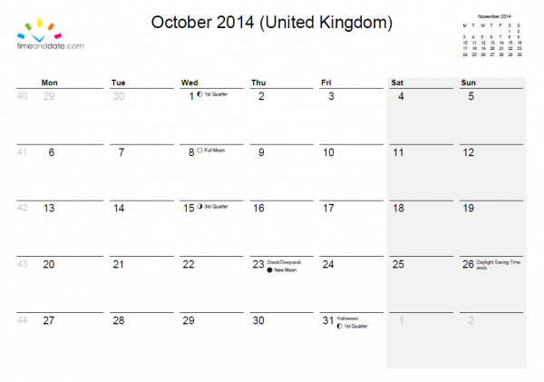 October 2014 Calendar and What’s On Guide | North Luffenham