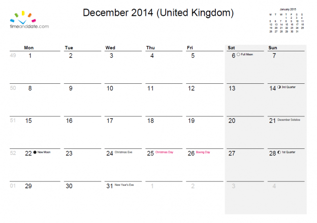 December 2014 Calendar and What’s On Guide | North Luffenham