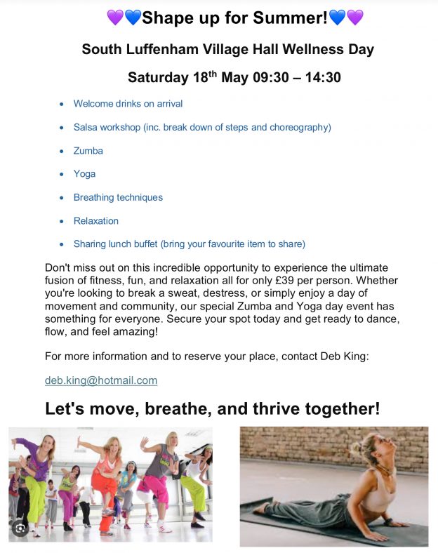 Wellness Day: South Luffenham Village Hall. | North Luffenham
